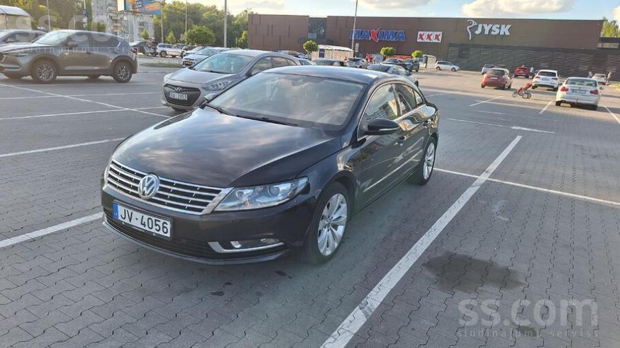 Black Volkswagen CC / Passat CC 2015 in Riga, with an engine capacity of 2.00 L and mileage of 157 thousand km for 10000 €, photo 1 on AUTOMOTO.COM.LV