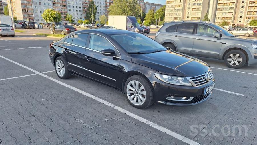 Black Volkswagen CC / Passat CC 2015 in Riga, with an engine capacity of 2.00 L and mileage of 157 thousand km for 10000 €, photo 3 on AUTOMOTO.COM.LV