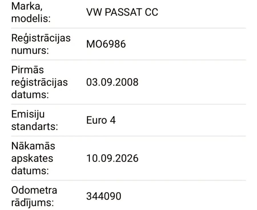 Черный Фольксваген CC / Passat CC 2008 в Рига, объемом двигателя 2.00 л и пробегом 345 тыс. км за 3990 €, фото 33 на AUTOMOTO.COM.LV