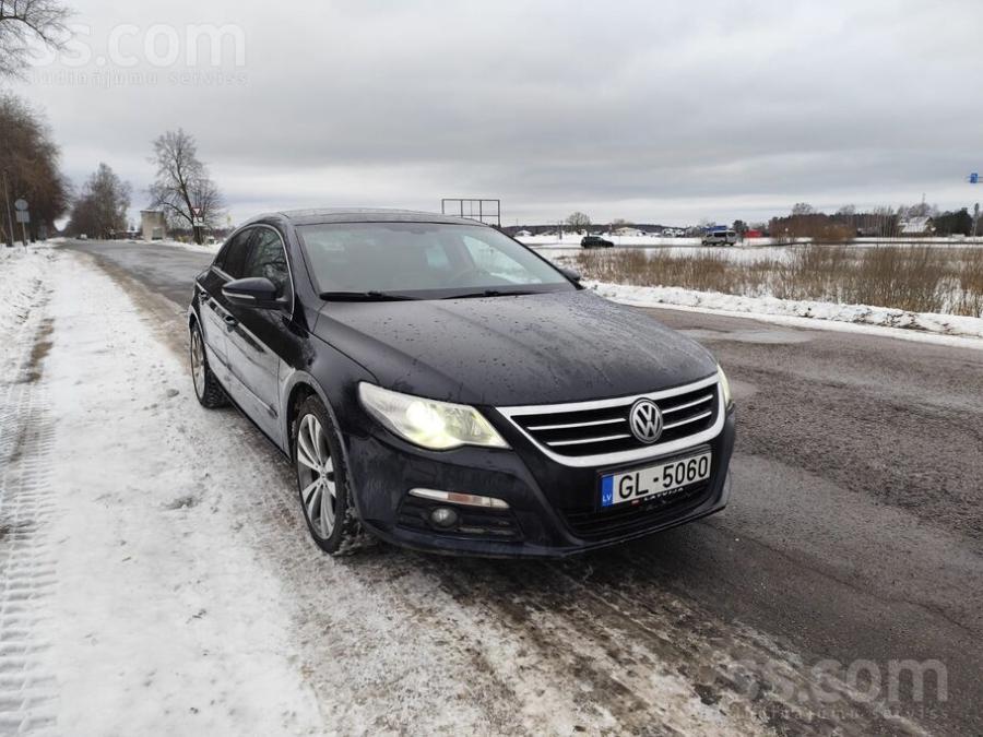 Black Volkswagen CC / Passat CC 2009 in Riga, with an engine capacity of 2.00 L and mileage of 365 thousand km for 2700 €, photo 2 on AUTOMOTO.COM.LV
