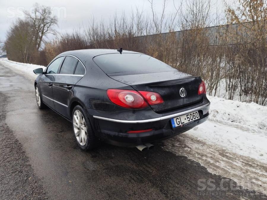 Black Volkswagen CC / Passat CC 2009 in Riga, with an engine capacity of 2.00 L and mileage of 365 thousand km for 2700 €, photo 3 on AUTOMOTO.COM.LV