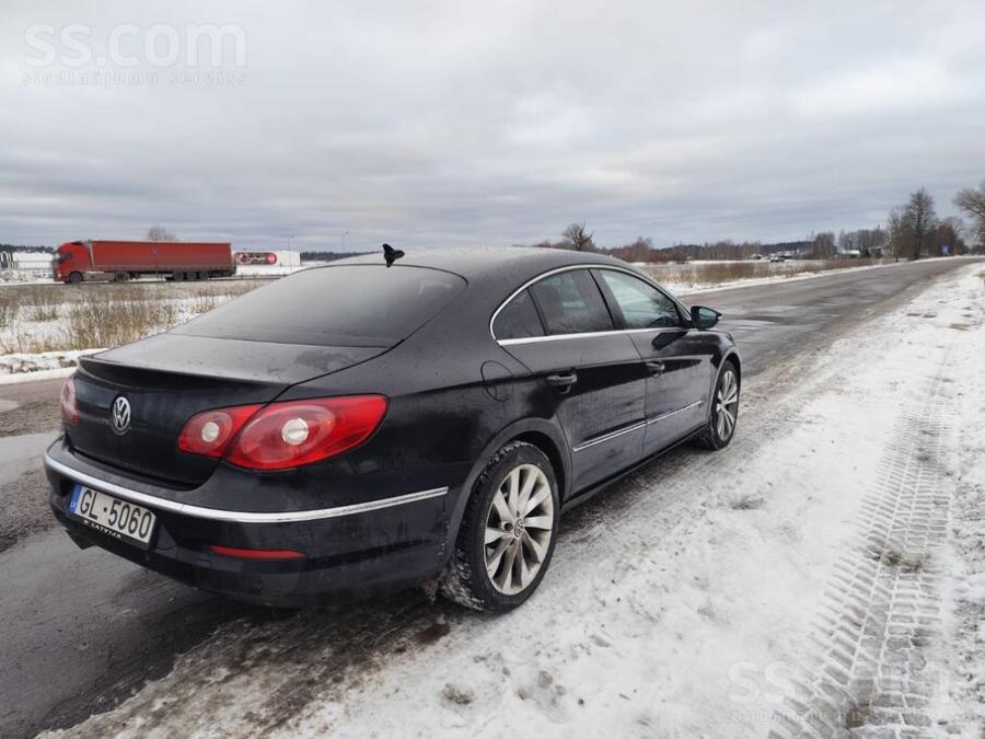Black Volkswagen CC / Passat CC 2009 in Riga, with an engine capacity of 2.00 L and mileage of 365 thousand km for 2700 €, photo 4 on AUTOMOTO.COM.LV