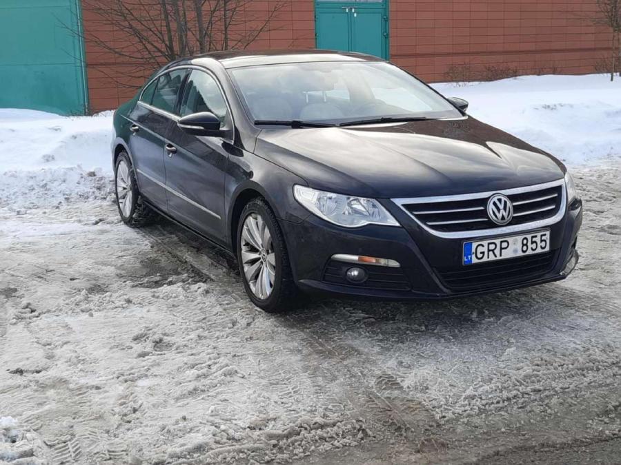 Black Volkswagen CC / Passat CC 2009 in Klaipeda, with an engine capacity of 1.97 L and mileage of 182 thousand km for 4800 €, photo 1 on AUTOMOTO.COM.LV