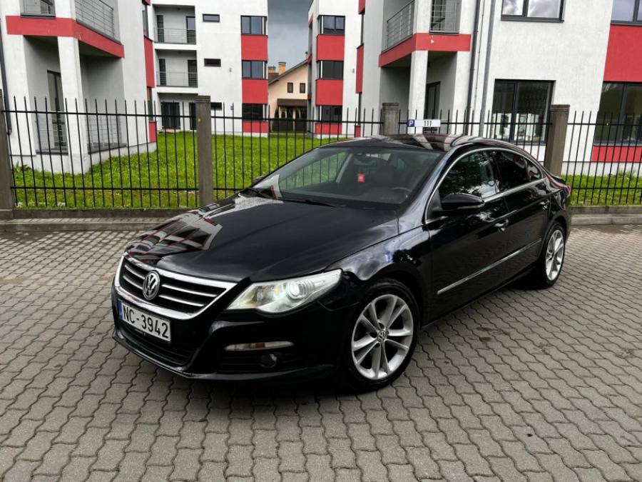 Black Volkswagen CC / Passat CC 2009 in Riga, with an engine capacity of 2.00 L and mileage of 75 thousand km for 10090 €, photo 1 on AUTOMOTO.COM.LV