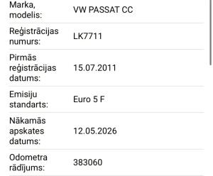 Черный Фольксваген CC / Passat CC 2011 в Рига, объемом двигателя 2.00 л и пробегом 384 тыс. км за 3990 €, фото 23 на AUTOMOTO.COM.LV
