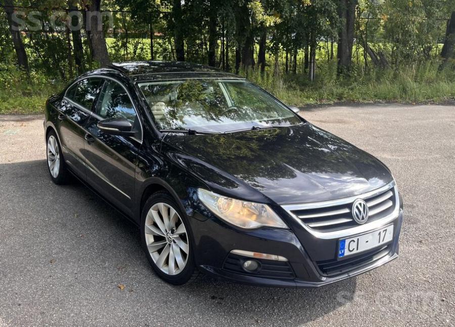Black Volkswagen CC / Passat CC 2011 in Riga, with an engine capacity of 2.00 L and mileage of 316 thousand km for 2850 €, photo 1 on AUTOMOTO.COM.LV