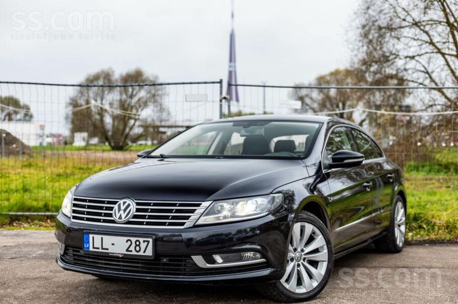 Black Volkswagen CC / Passat CC 2012 in Riga, with an engine capacity of 2.00 L and mileage of 273 thousand km for 6390 €, photo 1 on AUTOMOTO.COM.LV