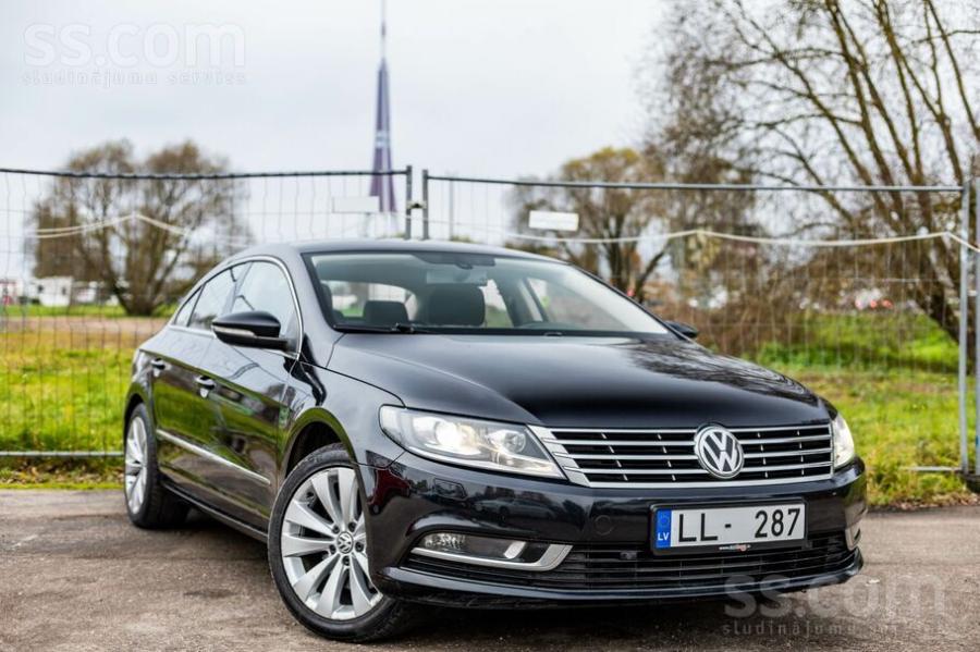 Black Volkswagen CC / Passat CC 2012 in Riga, with an engine capacity of 2.00 L and mileage of 273 thousand km for 6390 €, photo 2 on AUTOMOTO.COM.LV