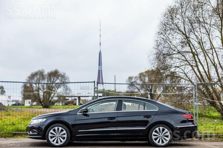 Black Volkswagen CC / Passat CC 2012 in Riga, with an engine capacity of 2.00 L and mileage of 273 thousand km for 6390 €, photo 4 on AUTOMOTO.COM.LV
