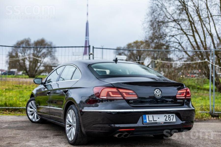 Black Volkswagen CC / Passat CC 2012 in Riga, with an engine capacity of 2.00 L and mileage of 273 thousand km for 6390 €, photo 6 on AUTOMOTO.COM.LV