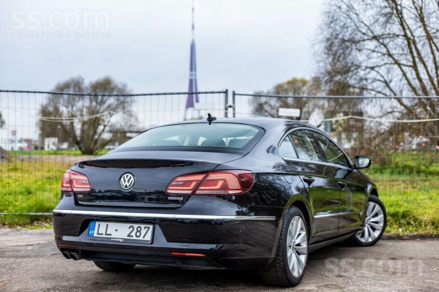 Black Volkswagen CC / Passat CC 2012 in Riga, with an engine capacity of 2.00 L and mileage of 273 thousand km for 6390 €, photo 7 on AUTOMOTO.COM.LV