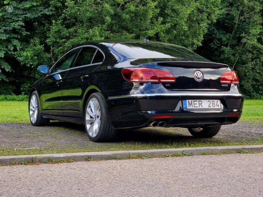 Black Volkswagen CC / Passat CC 2014 in Vilnius, with an engine capacity of 1.97 L and mileage of 299 thousand km for 7650 €, photo 8 on AUTOMOTO.COM.LV