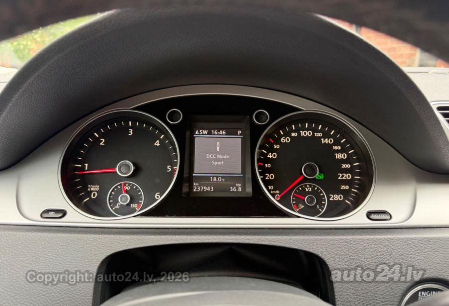 Grey Volkswagen CC / Passat CC 2011 in Tallinn, with an engine capacity of 2.00 L and mileage of 237 thousand km for 6999 €, photo 13 on AUTOMOTO.COM.LV