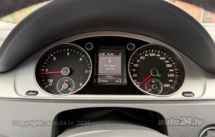 Grey Volkswagen CC / Passat CC 2011 in Tallinn, with an engine capacity of 2.00 L and mileage of 237 thousand km for 6999 €, photo 15 on AUTOMOTO.COM.LV