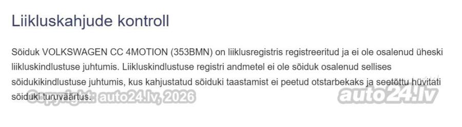 Grey Volkswagen CC / Passat CC 2011 in Tallinn, with an engine capacity of 2.00 L and mileage of 237 thousand km for 6999 €, photo 31 on AUTOMOTO.COM.LV