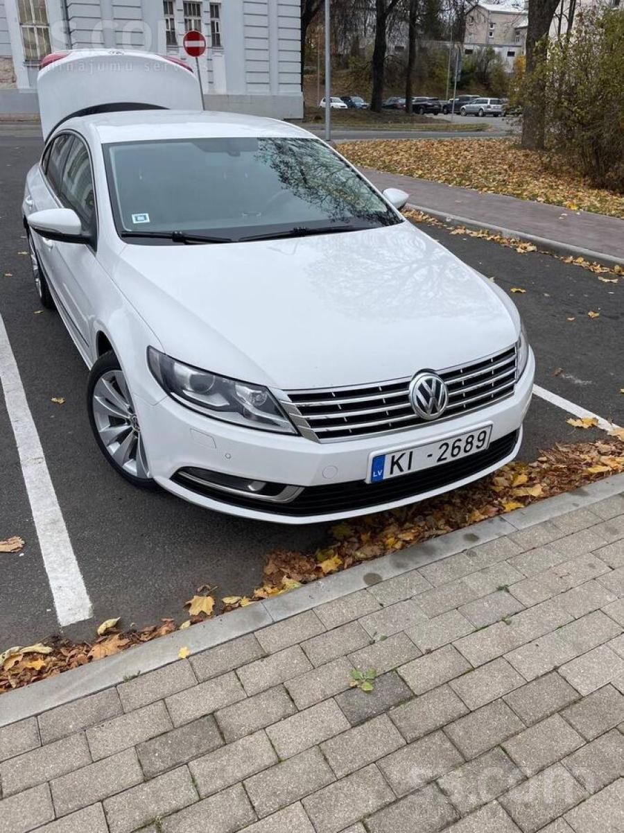 White Volkswagen CC / Passat CC 2013 in Riga, with an engine capacity of 2.00 L and mileage of 255 thousand km for 7300 €, photo 1 on AUTOMOTO.COM.LV