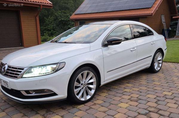 White Volkswagen CC / Passat CC 2016 in Prienai, with an engine capacity of 2.00 L and mileage of 168 thousand km for 9700 €, photo 3 on AUTOMOTO.COM.LV