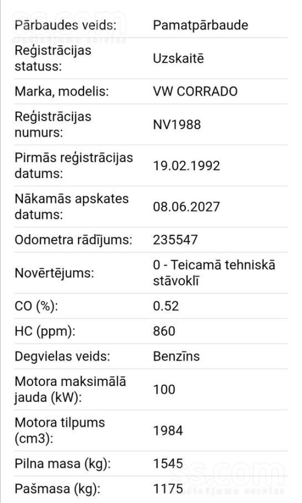 Фольксваген Коррадо 1992 в Тукумс на AUTOMOTO.COM.LV Фиолетовый Фольксваген Коррадо 1992 в Тукумс, объемом двигателя 2.00 л и пробегом 235 тыс. км за 10000 €, фото 4 на AUTOMOTO.COM.LV