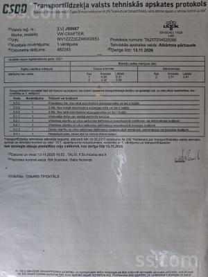 Синий Фольксваген Крафтер 2009 в Талси, объемом двигателя 2.50 л и пробегом 483 тыс. км за 1950 €, фото 6 на AUTOMOTO.COM.LV