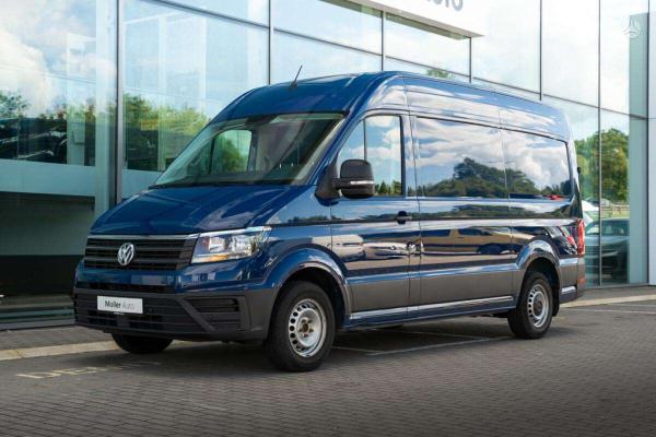Blue Volkswagen Crafter 2023 in Vilnius, with an engine capacity of 2.00 L and mileage of 120 thousand km for 29990 €, photo 1 on AUTOMOTO.COM.LV