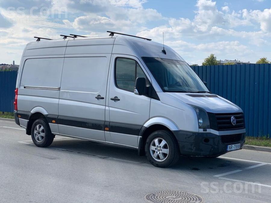 Grey Volkswagen Crafter 2016 in Riga, with an engine capacity of 2.00 L and mileage of 281 thousand km for 7500 €, photo 1 on AUTOMOTO.COM.LV