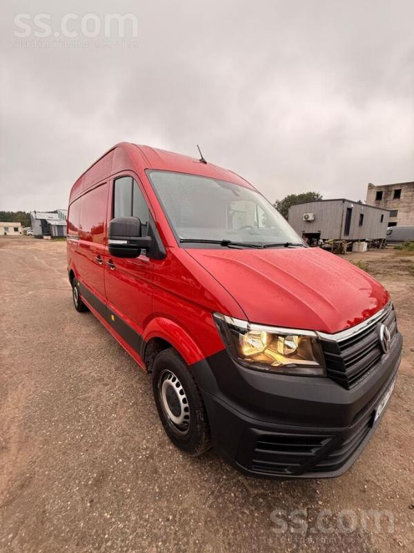 Red Volkswagen Crafter 2023 in Riga, with an engine capacity of 2.00 L and mileage of 22 thousand km for 31777 €, photo 1 on AUTOMOTO.COM.LV