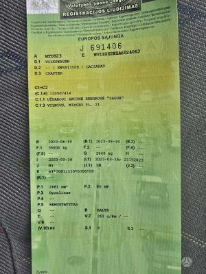 Белый Фольксваген Крафтер 2010 в Вильнюс, объемом двигателя 2.50 л и пробегом 410 тыс. км за 7900 €, фото 13 на AUTOMOTO.COM.LV