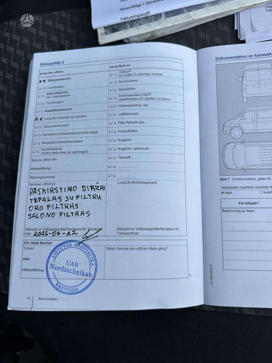 White Volkswagen Crafter 2013 in Kretinga, with an engine capacity of 1.97 L and mileage of 197 thousand km for 10650 €, photo 30 on AUTOMOTO.COM.LV