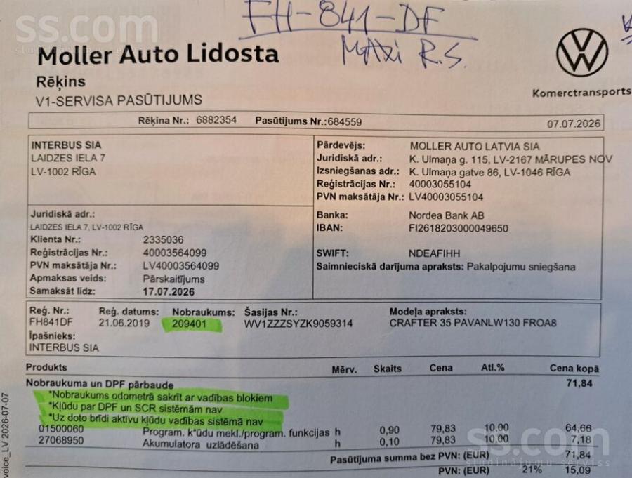 White Volkswagen Crafter 2019 in Riga, with an engine capacity of 2.00 L and mileage of 0 thousand km for 21175 €, photo 34 on AUTOMOTO.COM.LV