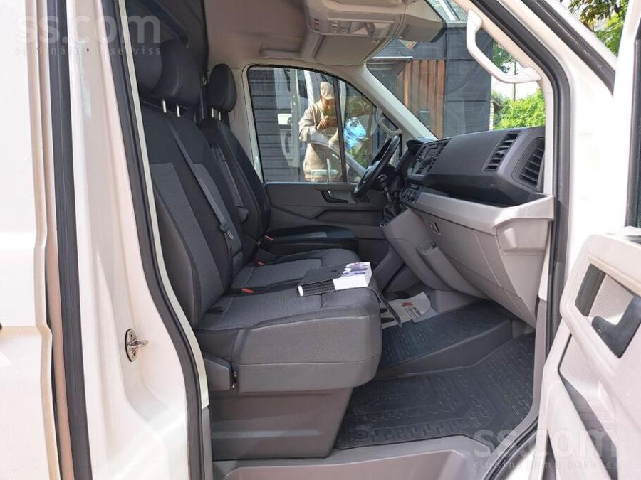 White Volkswagen Crafter 2022 in Riga, with an engine capacity of 2.00 L and mileage of 0 thousand km for 27225 €, photo 19 on AUTOMOTO.COM.LV