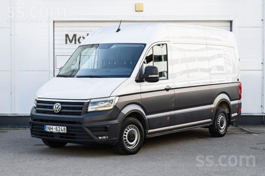 White Volkswagen Crafter 2022 in Riga, with an engine capacity of 2.00 L and mileage of 123 thousand km for 26950 €, photo 1 on AUTOMOTO.COM.LV