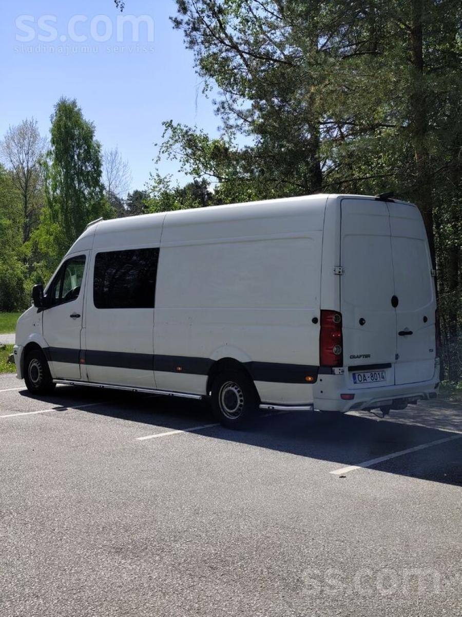 White Volkswagen Crafter 2015 in Riga, with an engine capacity of 2.00 L and mileage of 344 thousand km for 7490 €, photo 4 on AUTOMOTO.COM.LV