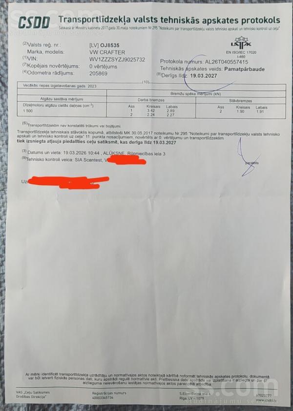Белый Фольксваген Крафтер 2018 в Рига, объемом двигателя 2.00 л и пробегом 206 тыс. км за 13950 €, фото 7 на AUTOMOTO.COM.LV