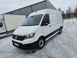 White Volkswagen Crafter 2021 in Jekabpils, with an engine capacity of 2.00 L and mileage of 154 thousand km for 19990 €, photo  on AUTOMOTO.COM.LV