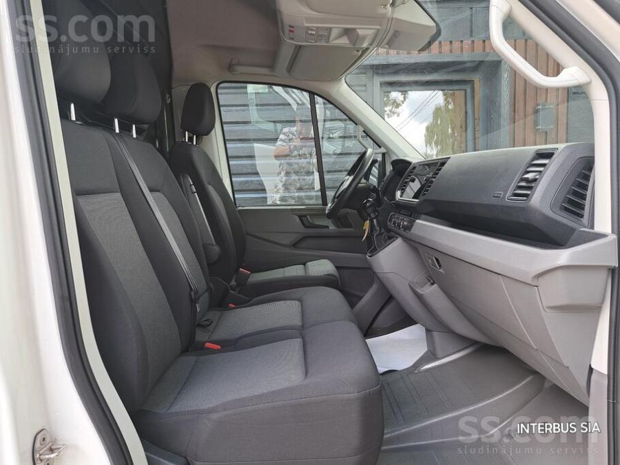 White Volkswagen Crafter 2021 in Riga, with an engine capacity of 2.00 L and mileage of 0 thousand km for 21175 €, photo 14 on AUTOMOTO.COM.LV