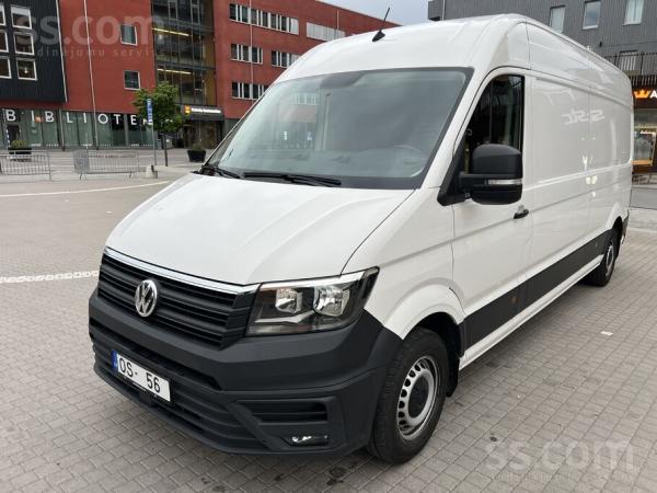 White Volkswagen Crafter 2024 in Riga, with an engine capacity of 2.00 L and mileage of 77 thousand km for 34700 €, photo 1 on AUTOMOTO.COM.LV