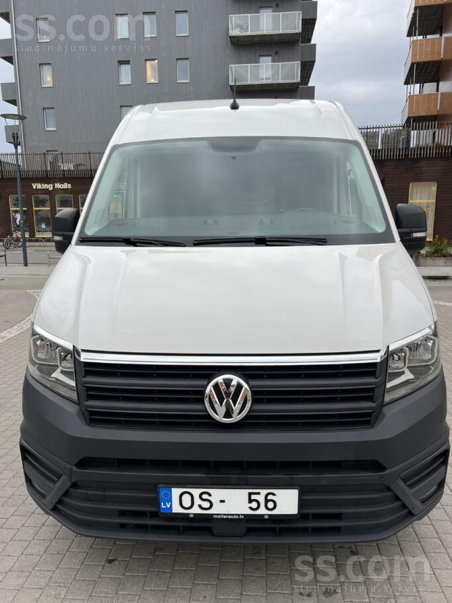 White Volkswagen Crafter 2024 in Riga, with an engine capacity of 2.00 L and mileage of 77 thousand km for 34700 €, photo 3 on AUTOMOTO.COM.LV