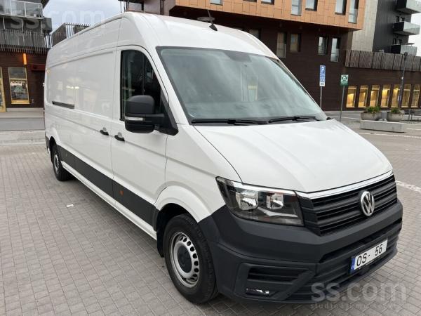 White Volkswagen Crafter 2024 in Riga, with an engine capacity of 2.00 L and mileage of 77 thousand km for 34700 €, photo 3 on AUTOMOTO.COM.LV