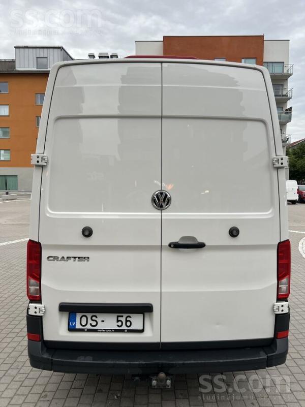 White Volkswagen Crafter 2024 in Riga, with an engine capacity of 2.00 L and mileage of 77 thousand km for 34700 €, photo 6 on AUTOMOTO.COM.LV