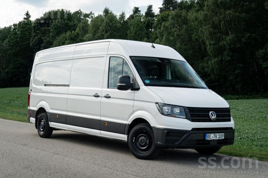 White Volkswagen Crafter 2024 in Cesis, with an engine capacity of 2.00 L and mileage of 69 thousand km for 36200 €, photo 1 on AUTOMOTO.COM.LV