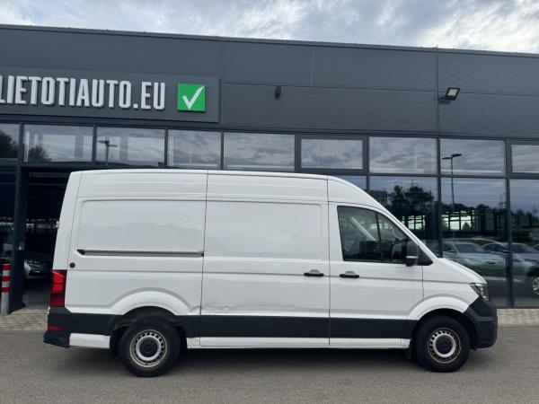 White Volkswagen Crafter 2021 in Riga, with an engine capacity of 2.00 L and mileage of 117 thousand km for 1790000 €, photo 1 on AUTOMOTO.COM.LV
