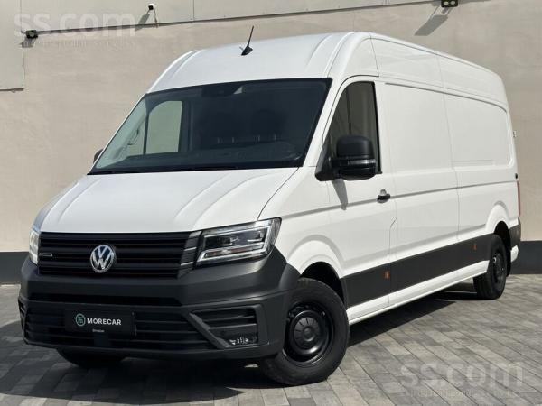 White Volkswagen Crafter 2024 in Riga, with an engine capacity of 2.00 L and mileage of 40 thousand km for 53950 €, photo 1 on AUTOMOTO.COM.LV