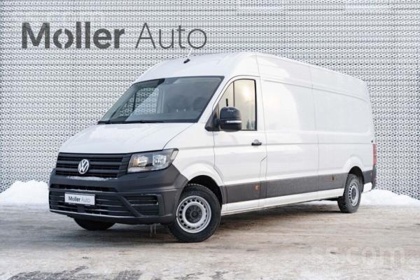 White Volkswagen Crafter 2024 in Riga, with an engine capacity of 2.00 L and mileage of 12 thousand km for 43900 €, photo 1 on AUTOMOTO.COM.LV