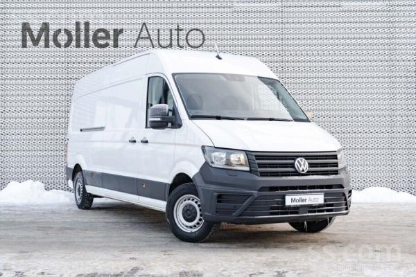 White Volkswagen Crafter 2024 in Riga, with an engine capacity of 2.00 L and mileage of 12 thousand km for 43900 €, photo 2 on AUTOMOTO.COM.LV