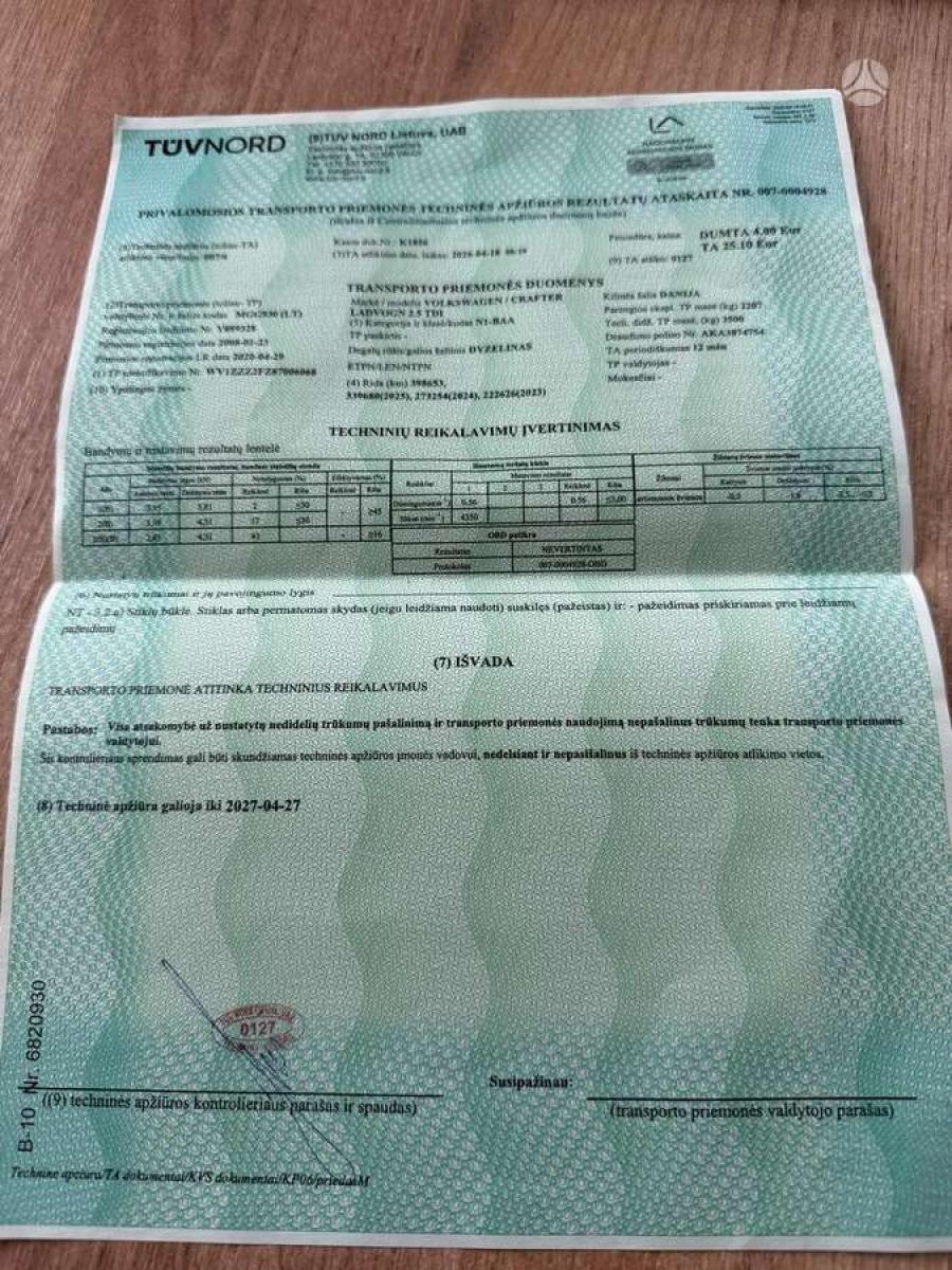Желтый Фольксваген Крафтер 2008 в Вильнюс, объемом двигателя 2.46 л и пробегом 400 тыс. км за 7777 €, фото 21 на AUTOMOTO.COM.LV
