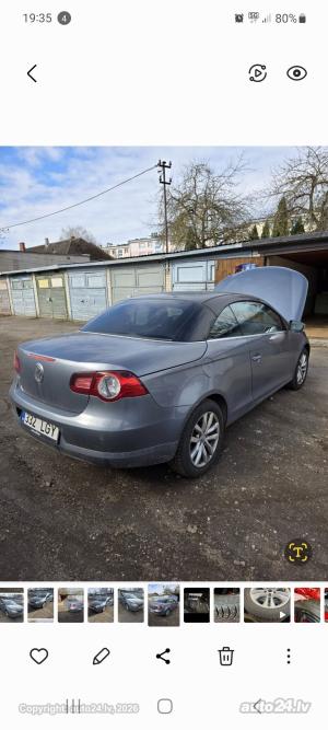Grey Volkswagen Eos 2010 in Tallinn, with an engine capacity of 1.40 L and mileage of 0 thousand km for 3200 €, photo 3 on AUTOMOTO.COM.LV