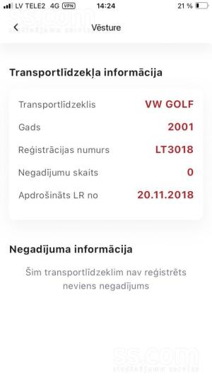 Черный Фольксваген Гольф 2001 в Елгава, объемом двигателя 1.90 л и пробегом 398 тыс. км за 1550 €, фото 18 на AUTOMOTO.COM.LV