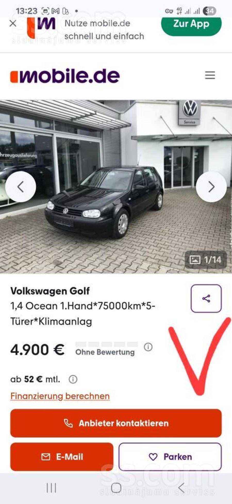 Black Volkswagen Golf 2002 in Riga, with an engine capacity of 1.40 L and mileage of 0 thousand km for 1370 €, photo 34 on AUTOMOTO.COM.LV
