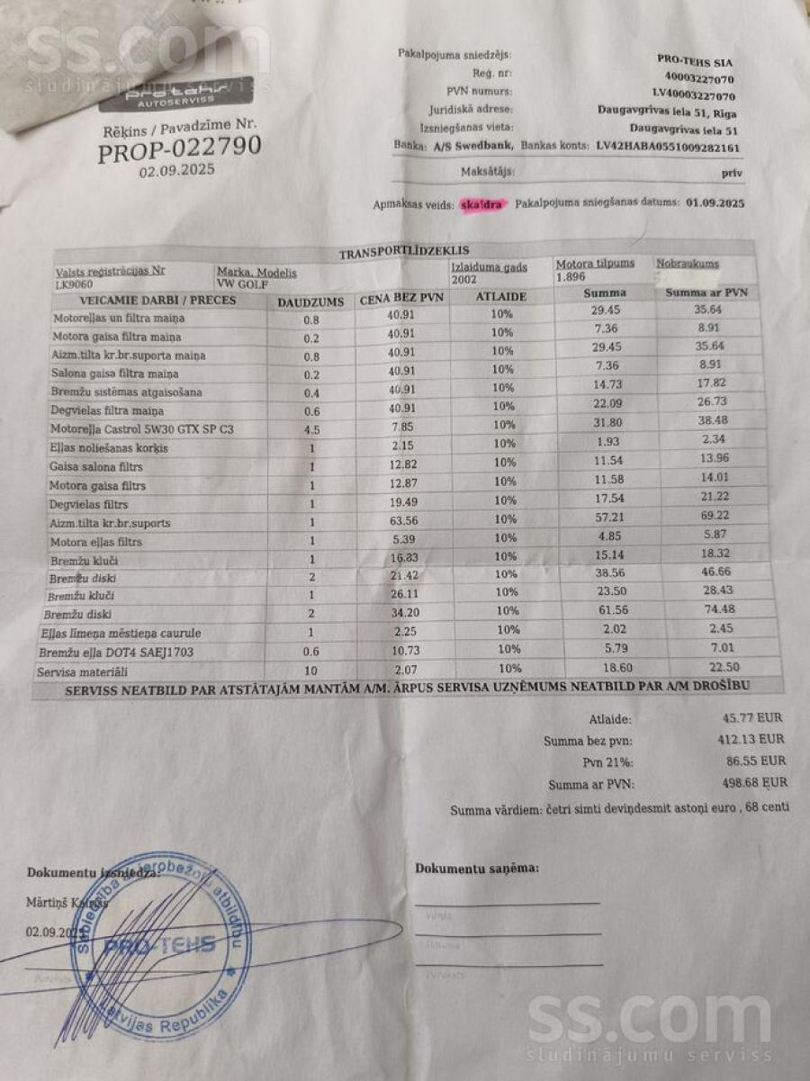 Melns Volkswagen Golf 2002 Rīga, ar dzinēja tilpumu 1.90 L un nobraukumu 270 tūkst. km par 1600 €, foto 11 vietnē AUTOMOTO.COM.LV