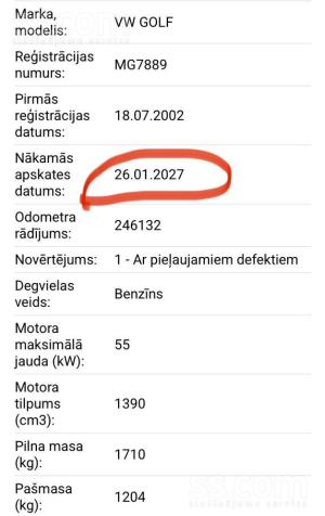 Черный Фольксваген Гольф 2002 в Елгава, объемом двигателя 1.40 л и пробегом 247 тыс. км за 1650 €, фото 29 на AUTOMOTO.COM.LV